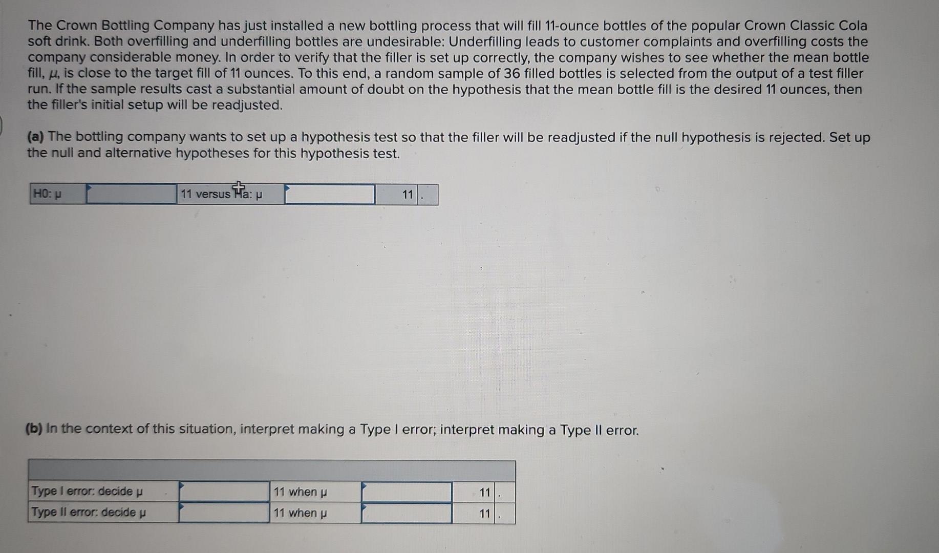 Solved The Crown Bottling Company has just installed a new | Chegg.com