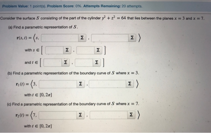 Solved Help Entering Answers (1 point) Find two parametric | Chegg.com