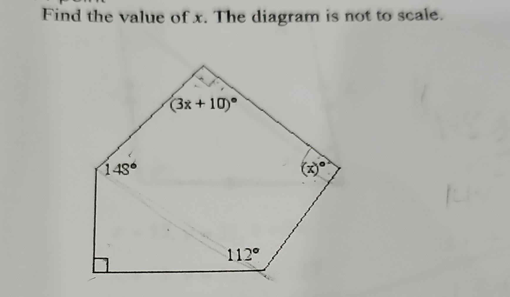 Solved Find the value of x. The diagram is not to scale. | Chegg.com