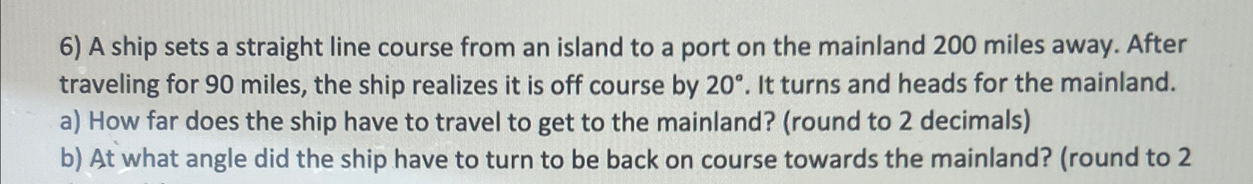 Solved A ship sets a straight line course from an island to | Chegg.com