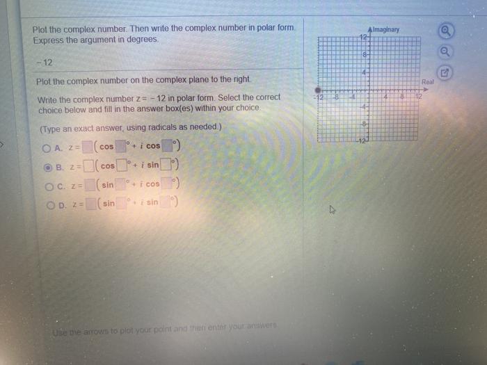 Solved Almaginary Plot the complex number. Then write the | Chegg.com