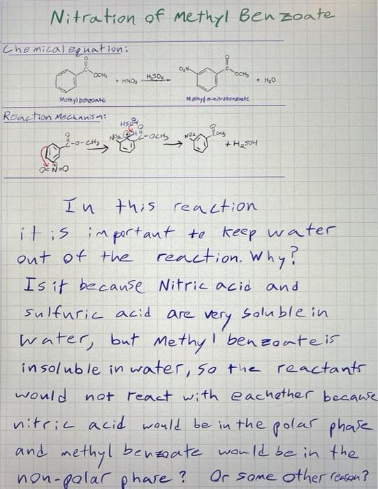 Solved In the reaction, nitration of methyl benzoate, | Chegg.com