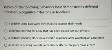 Solved Which of the following behaviors best demonstrates | Chegg.com
