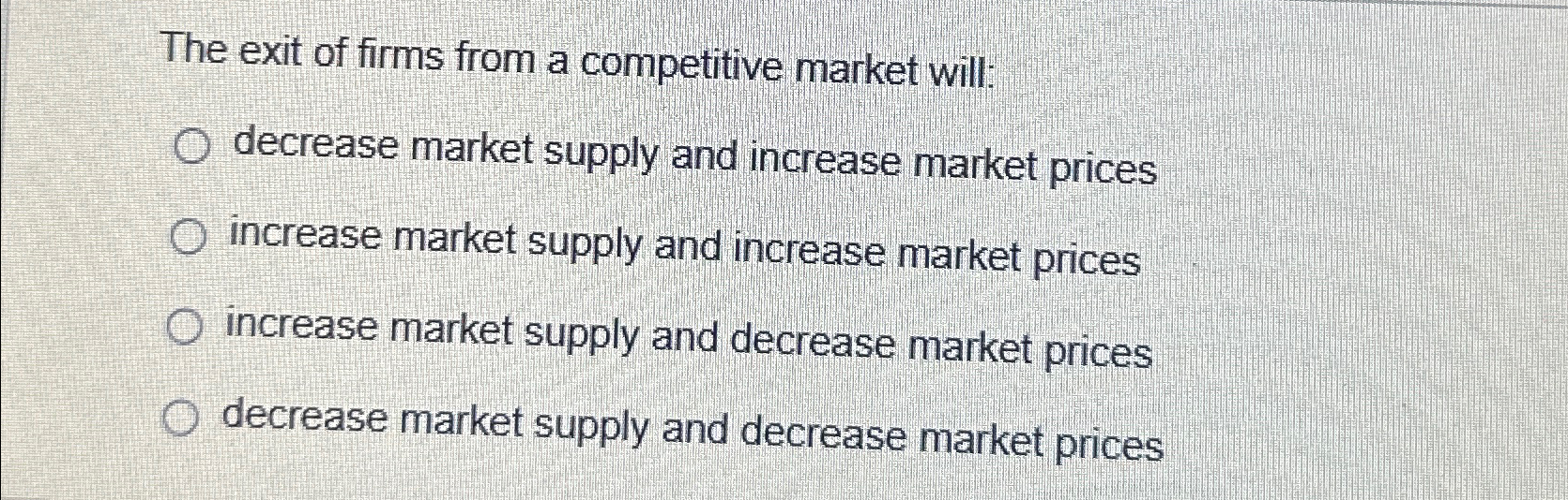 Solved The exit of firms from a competitive market | Chegg.com