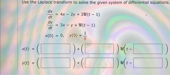 Solved Use the Laplace transform to solve the given system | Chegg.com