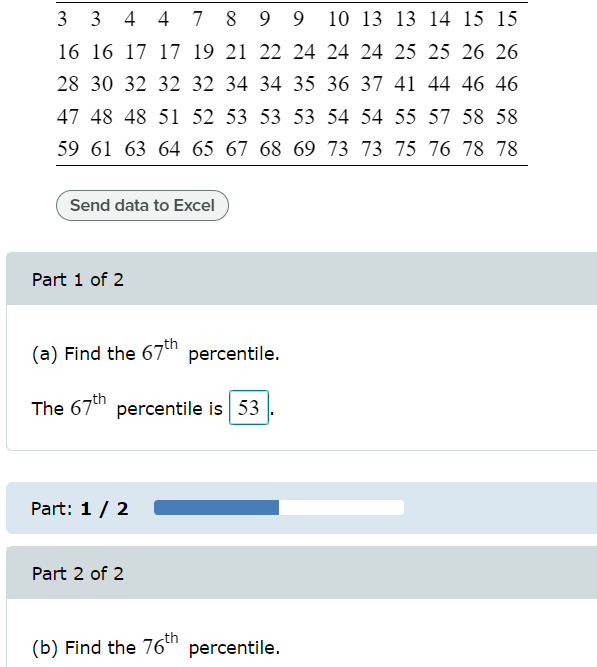 Solved For the data setPart: 0 / 2Part 1 ﻿of 2(a) ﻿Find the | Chegg.com