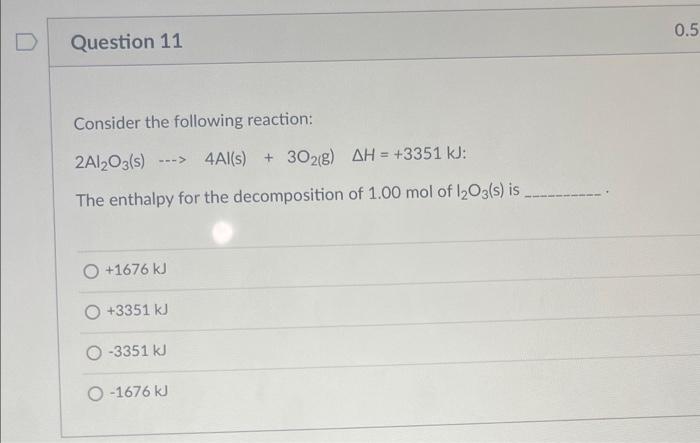 Solved Consider the following reaction: 4Al(s)+3O2( | Chegg.com