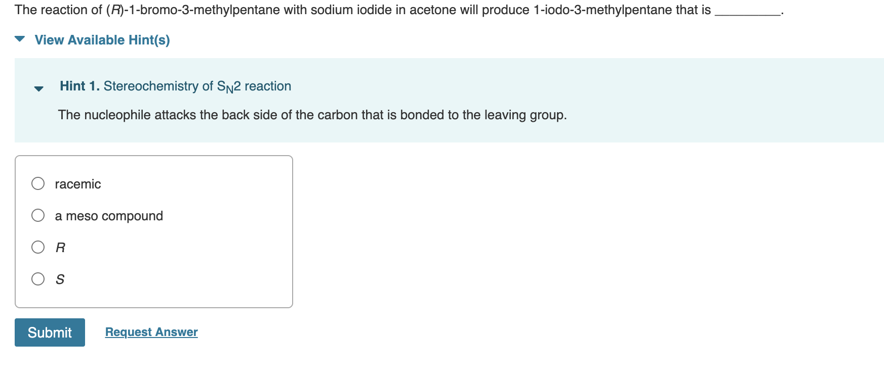 Solved The reaction of \( (R) \)-1-bromo-3-methylpentane | Chegg.com