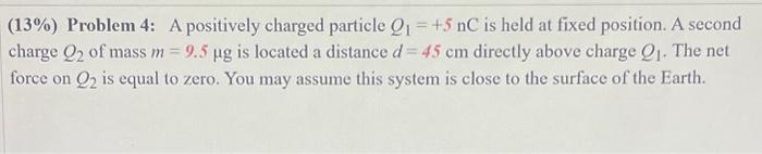 Solved (13\%) Problem 4: A positively charged particle | Chegg.com