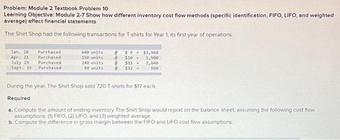 Solved Problem: Module 2 Textbook Problem 10 Learning | Chegg.com