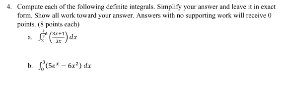 Solved Compute each of the following definite integrals. | Chegg.com