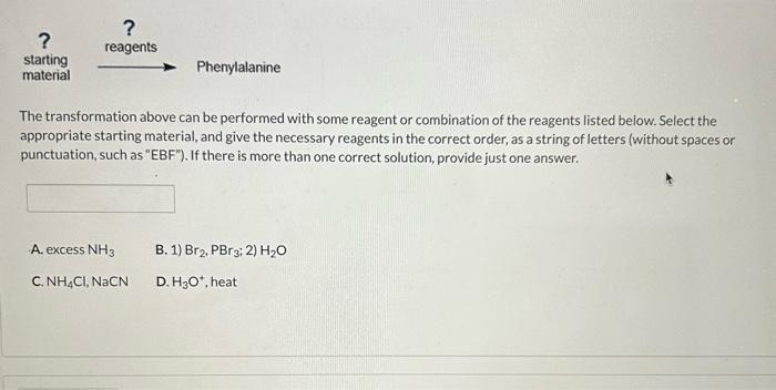 Solved identify the reagents necessary to make the following | Chegg.com