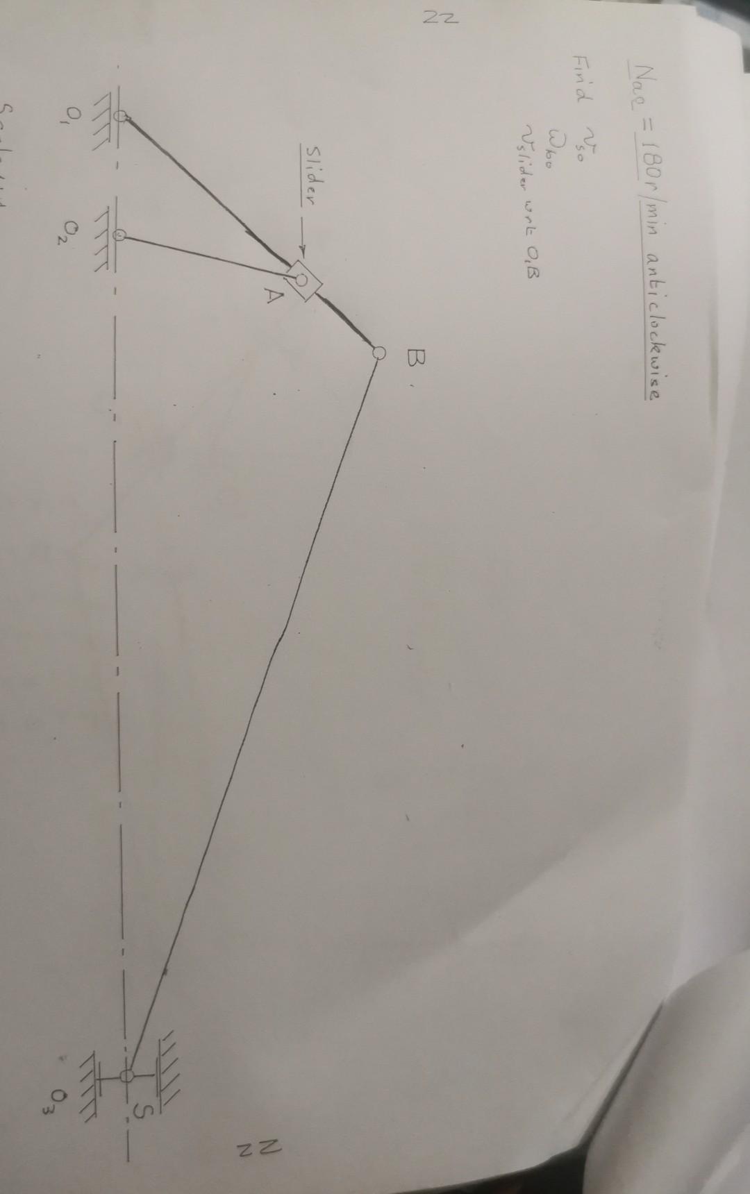 Nae=180r/min anticlockwise Find vso − ωboo vslider | Chegg.com