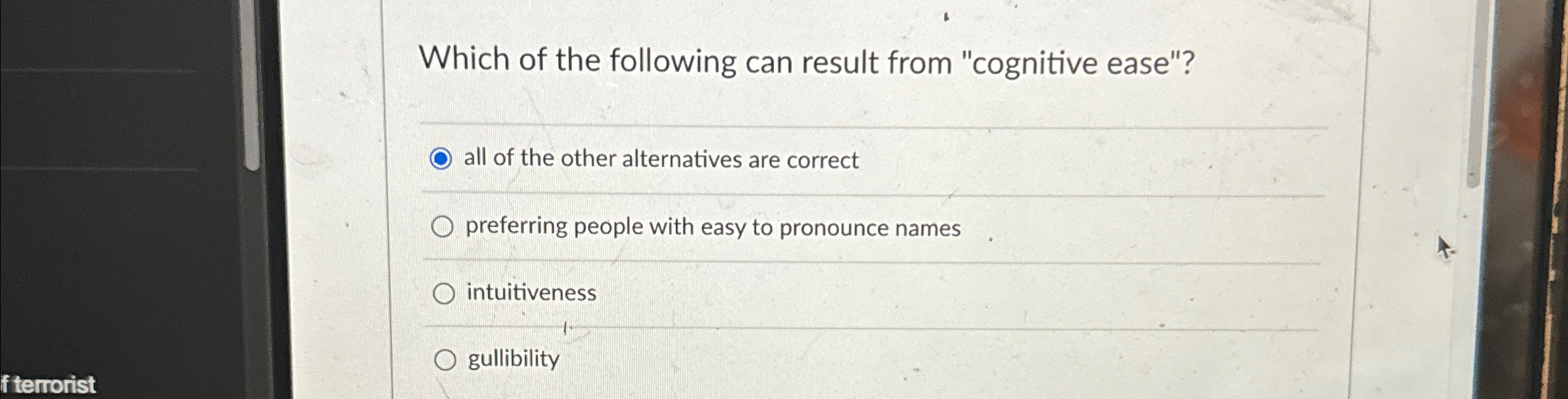 Solved Which of the following can result from "cognitive | Chegg.com