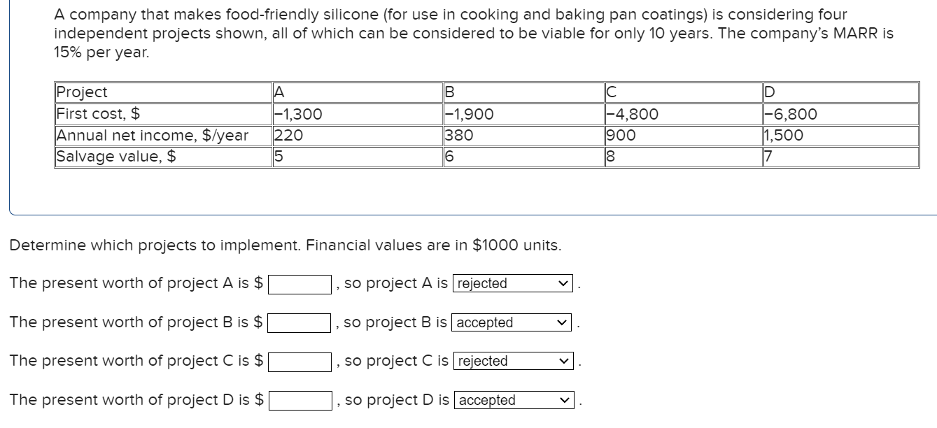 Solved A company that makes food-friendly silicone (for use | Chegg.com