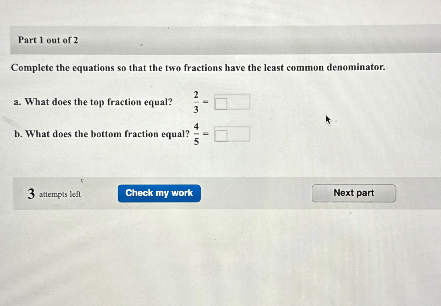 Solved Part 1 ﻿out of 2Complete the equations so that the | Chegg.com