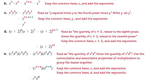 Solved: Use the product rule for exponents to simplify the expr ...