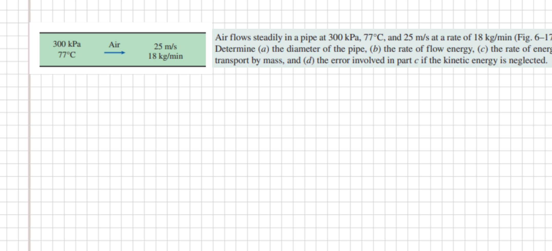Solved 300 ﻿kPa77°C25ms18kgminAir flows steadily in a pipe | Chegg.com