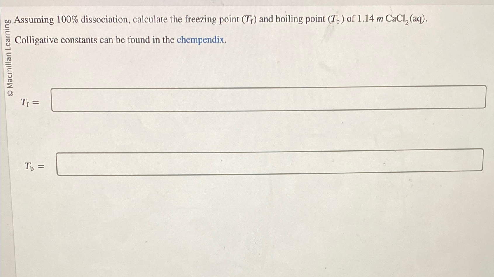 Solved assuming 100% ﻿dissociation, calculate the freezing | Chegg.com