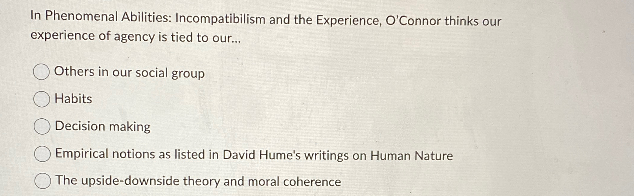 Solved In Phenomenal Abilities: Incompatibilism and the | Chegg.com