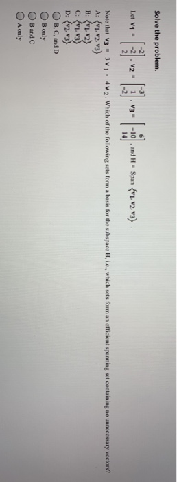 Solved Solve the problem Let V1 V3 V2 and H. Span {V1, | Chegg.com