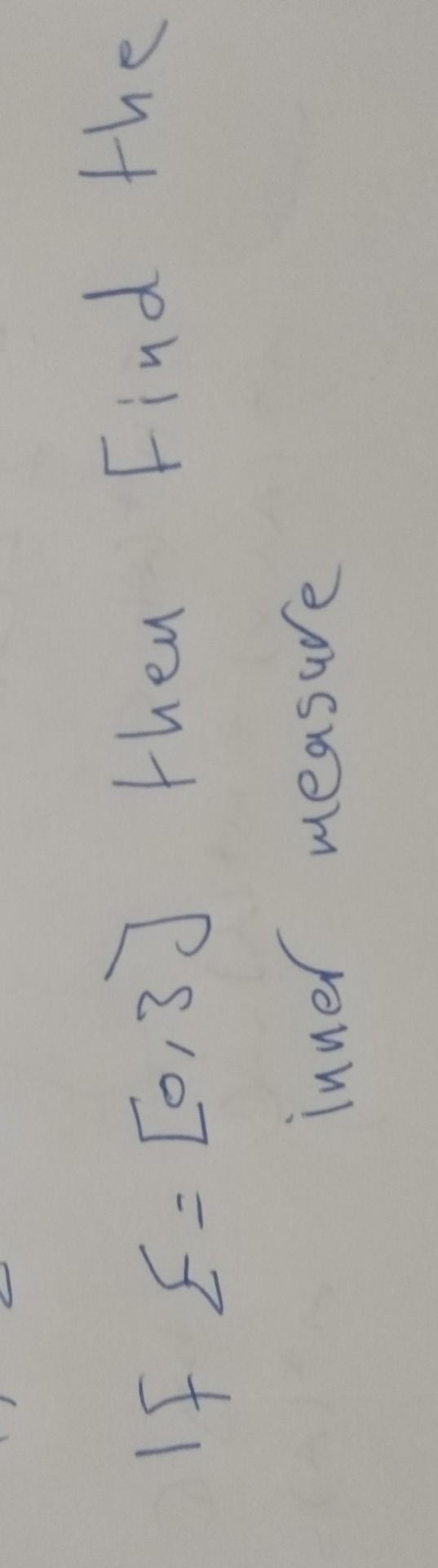 Solved If E=[0,3] then find the inner measure | Chegg.com