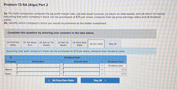 Solved Required information Problem 13-5A (Algo) Comparative | Chegg.com