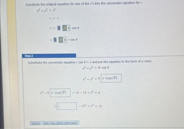 Solved Substitute the original equation for one of the r 's | Chegg.com