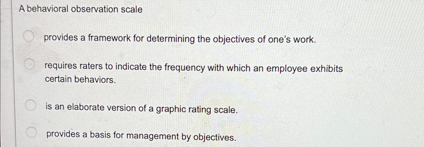 Solved A behavioral observation scaleprovides a framework | Chegg.com