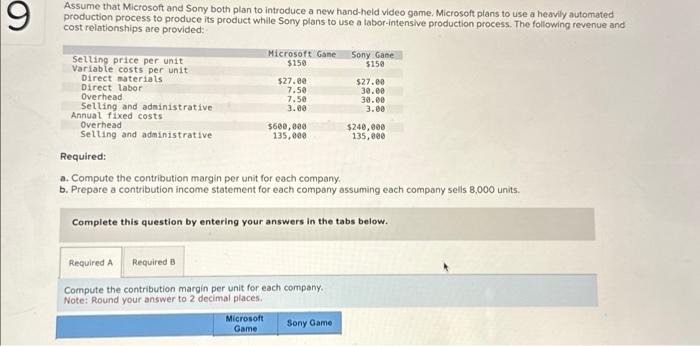 Solved Assume that Microsoft and Sony both plan to introduce | Chegg.com