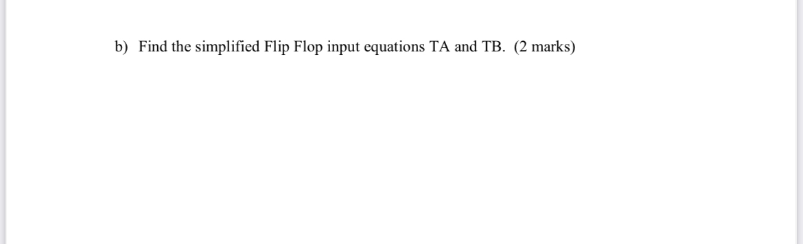 Solved b) ﻿Find the simplified Flip Flop input equations TA | Chegg.com