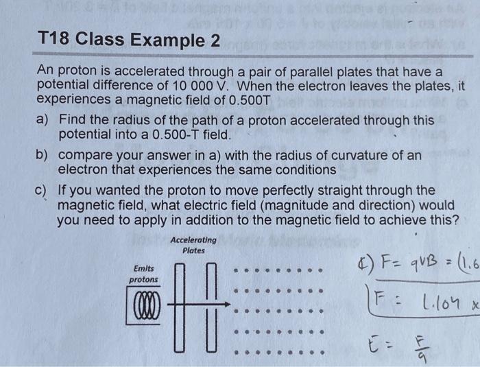 Solved An proton is accelerated through a pair of parallel | Chegg.com