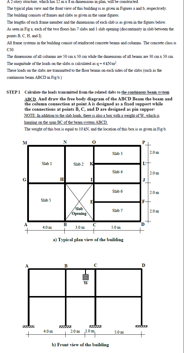 Solved A 2-story structure, which has 12m×8m ﻿dimensions in | Chegg.com