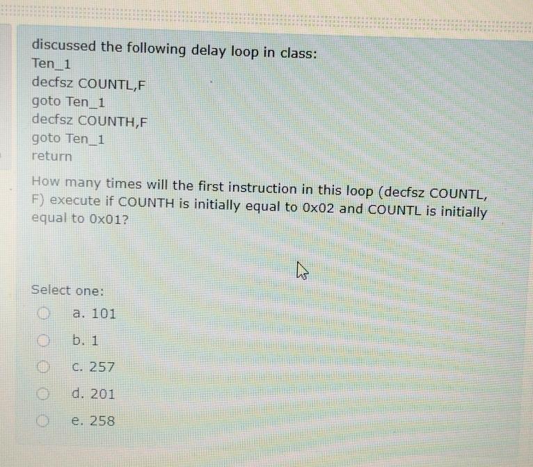 Solved discussed the following delay loop in | Chegg.com