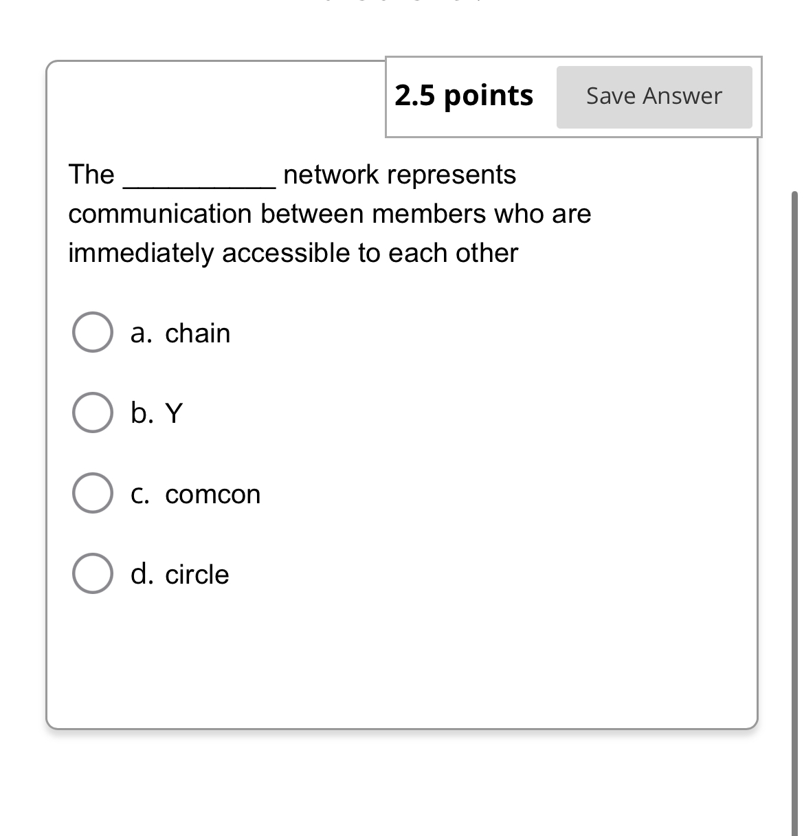 Solved 2.5 ﻿pointsThe network represents communication | Chegg.com