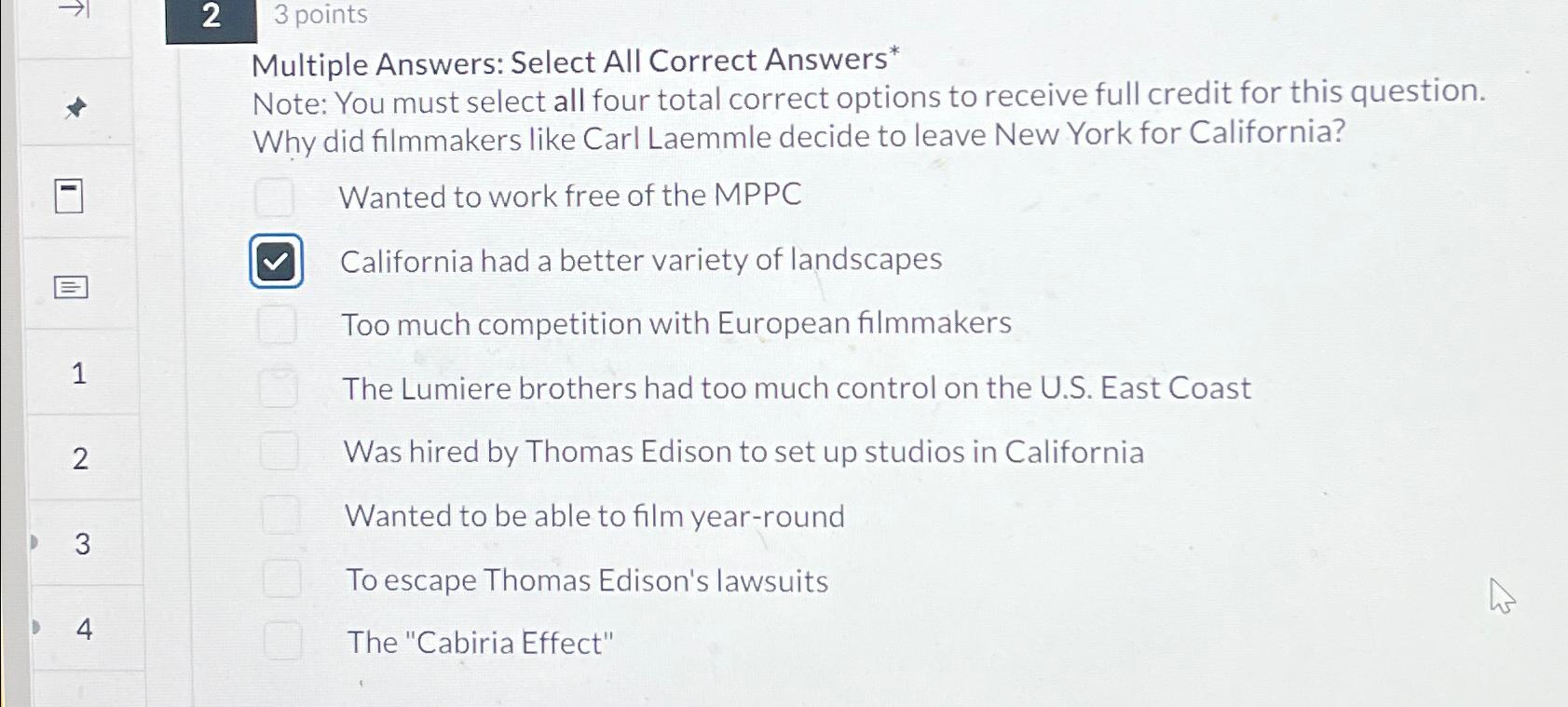 Solved 23 ﻿pointsMultiple Answers: Select All Correct | Chegg.com