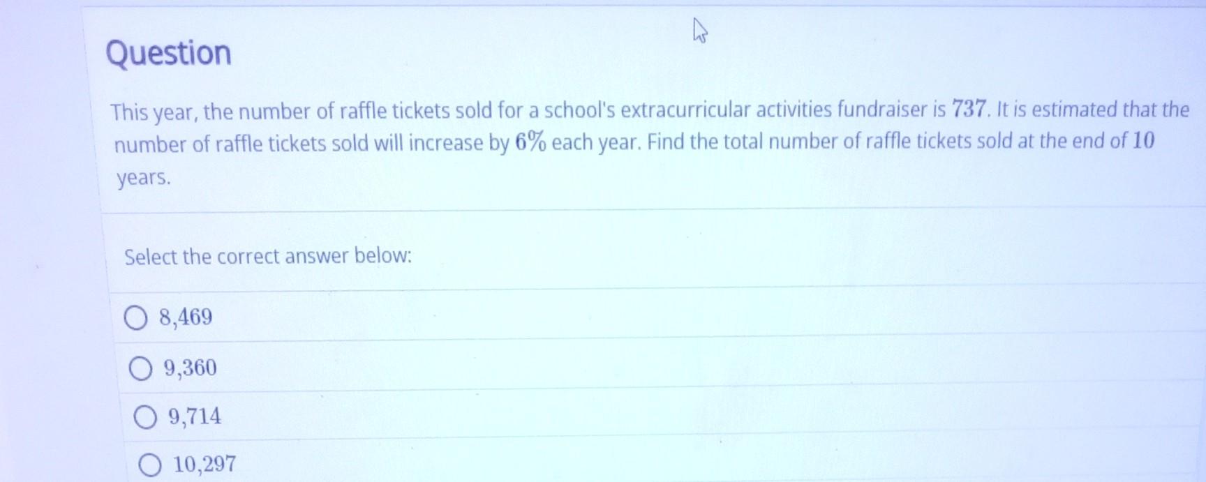 Solved This year, the number of raffle tickets sold for a | Chegg.com