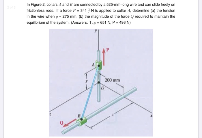 Solved In Figure 2, collars A and B are connected by a | Chegg.com