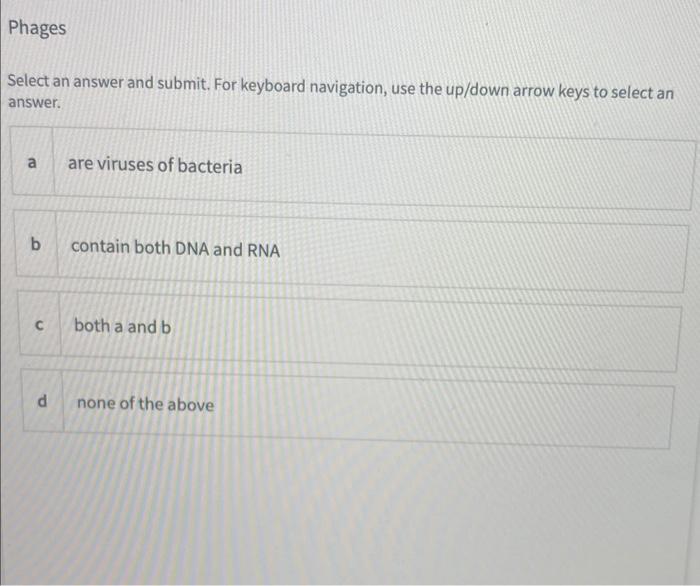 Solved Select an answer and submit. For keyboard navigation, | Chegg.com