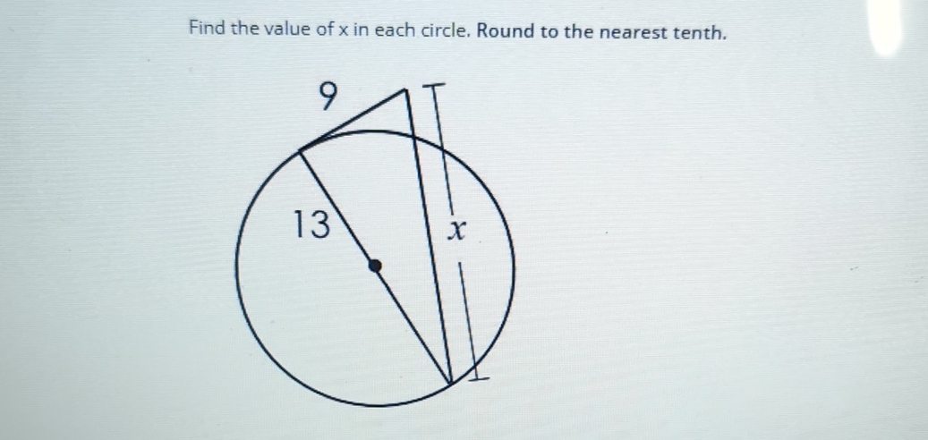 Solved Find the value of x ﻿in each circle. Round to the | Chegg.com