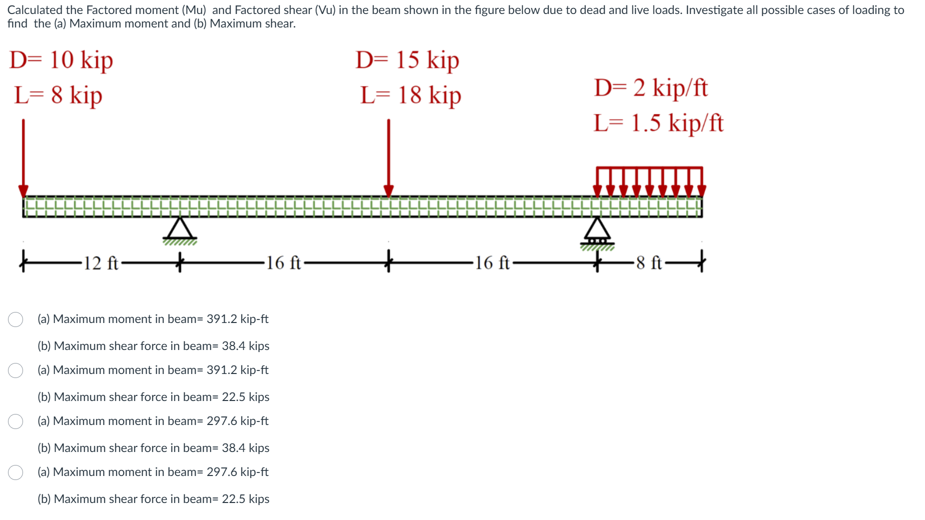 Calculated the Factored moment (Mu) ﻿and Factored | Chegg.com
