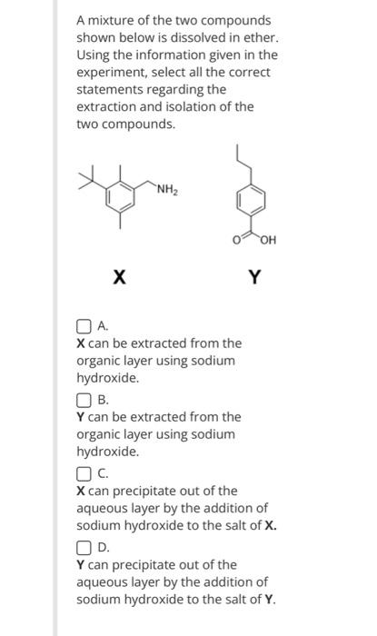 Solved A mixture of the two compounds shown below is | Chegg.com