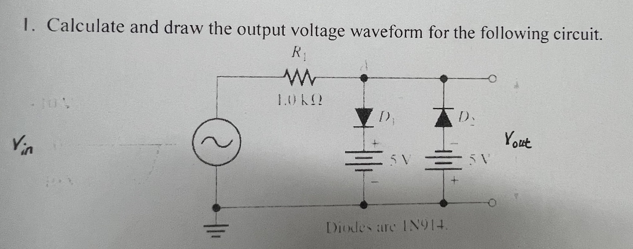 Solved Calculate and draw the output voltage waveform for | Chegg.com
