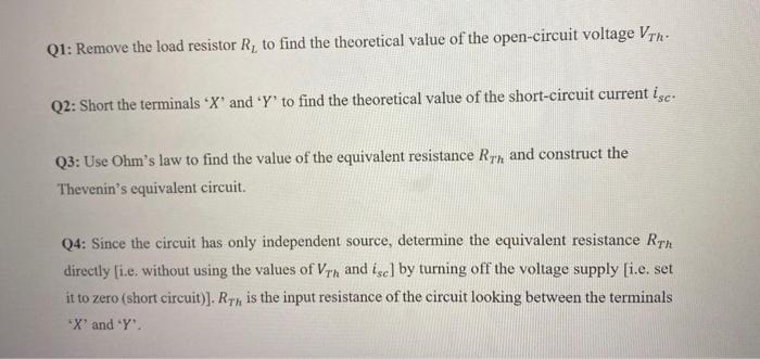 Solved Q1: Remove the load resistor RL to find the | Chegg.com