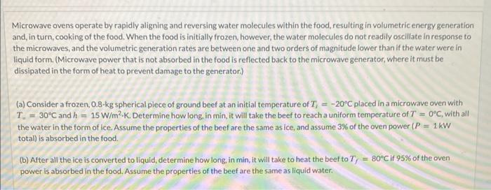 Solved Microwave ovens operate by rapidly aligning and | Chegg.com