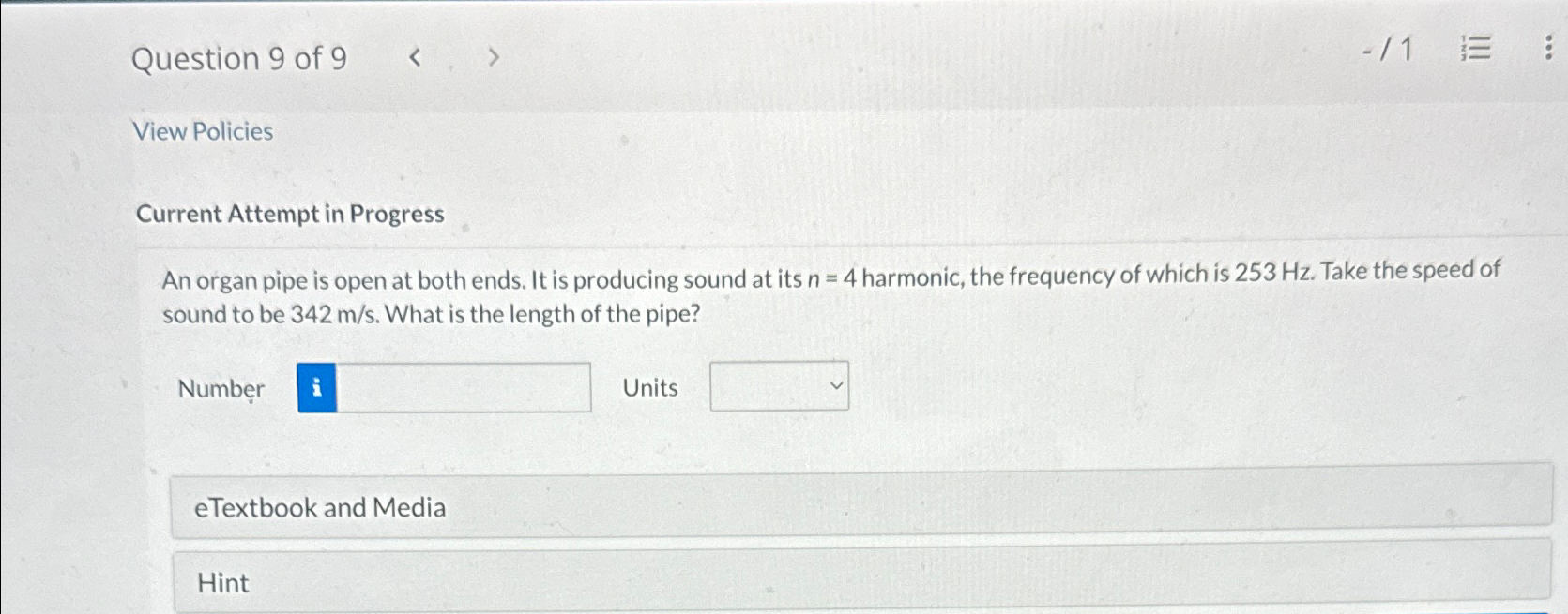 Solved Question 9 ﻿of 9View PoliciesCurrent Attempt in | Chegg.com