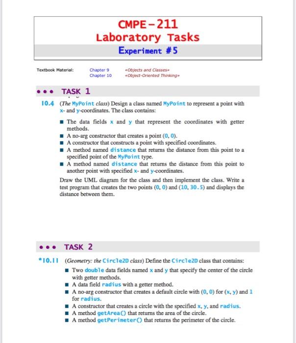 Solved CMPE-211 Laboratory Tasks Experiment #5 Textbook | Chegg.com