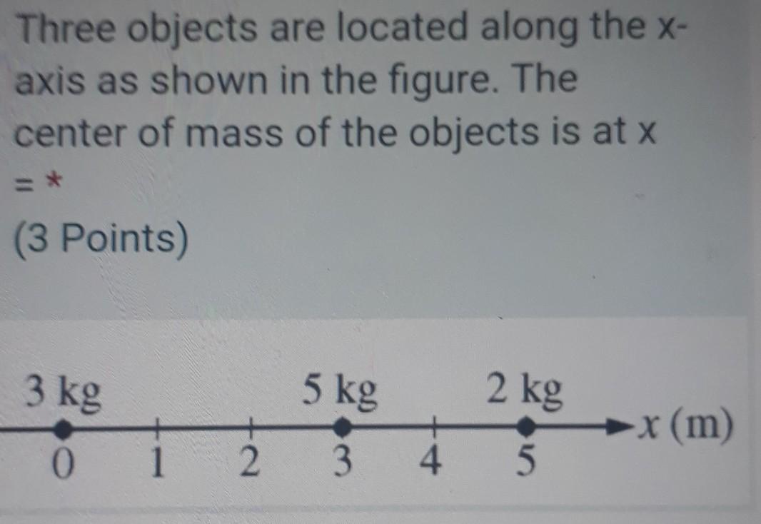Solved Three objects are located along the x- axis as shown | Chegg.com