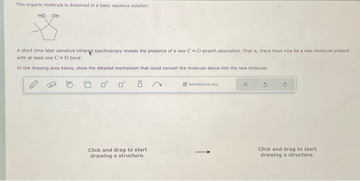 Solved This organic molecule is dissolved in a basic aqueous | Chegg.com