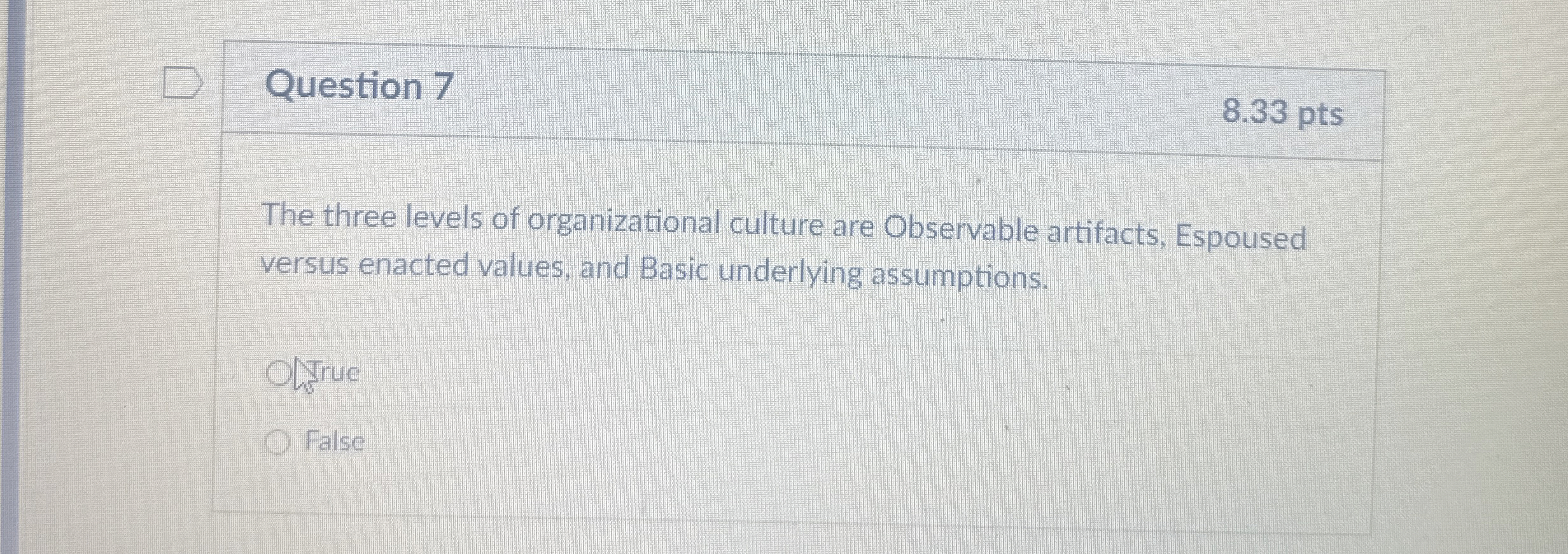 Solved Question 7The three levels of organizational culture | Chegg.com
